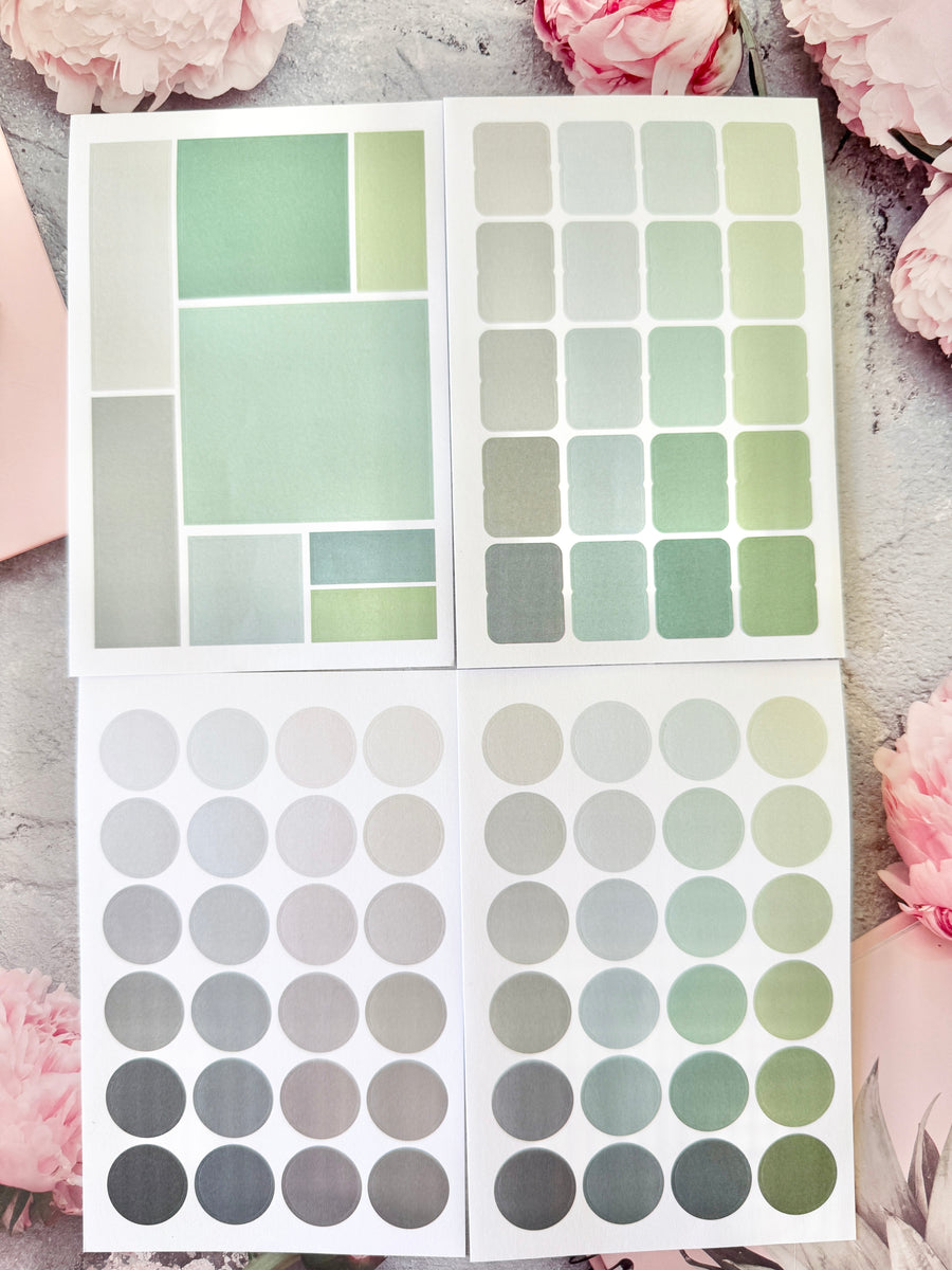 Functional Dots Green Sticker Sheets - Set of 4 – The Fabulous Planner