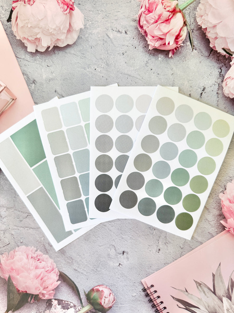 Functional Dots Green Sticker Sheets - Set of 4 – The Fabulous Planner