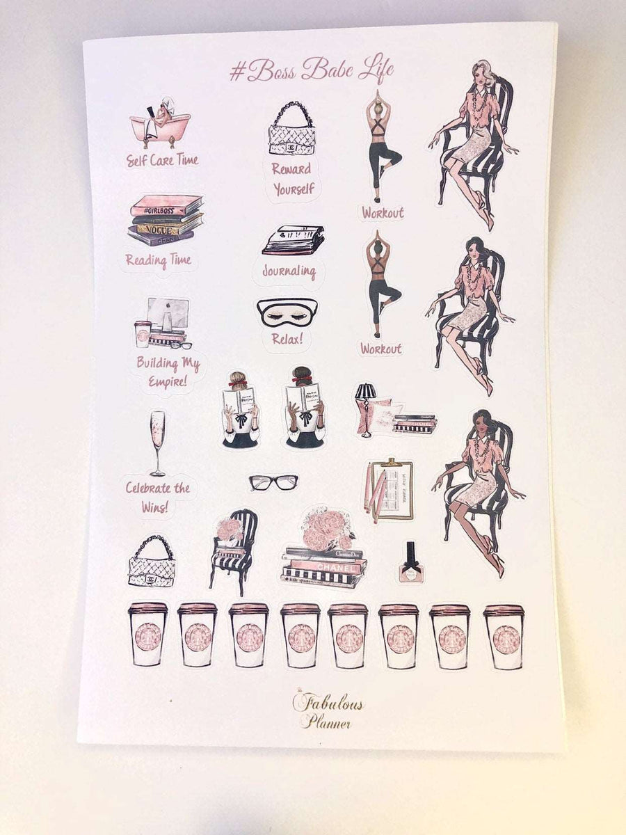 2 Sheets Boss Babe Matte Stickers – The Fabulous Planner