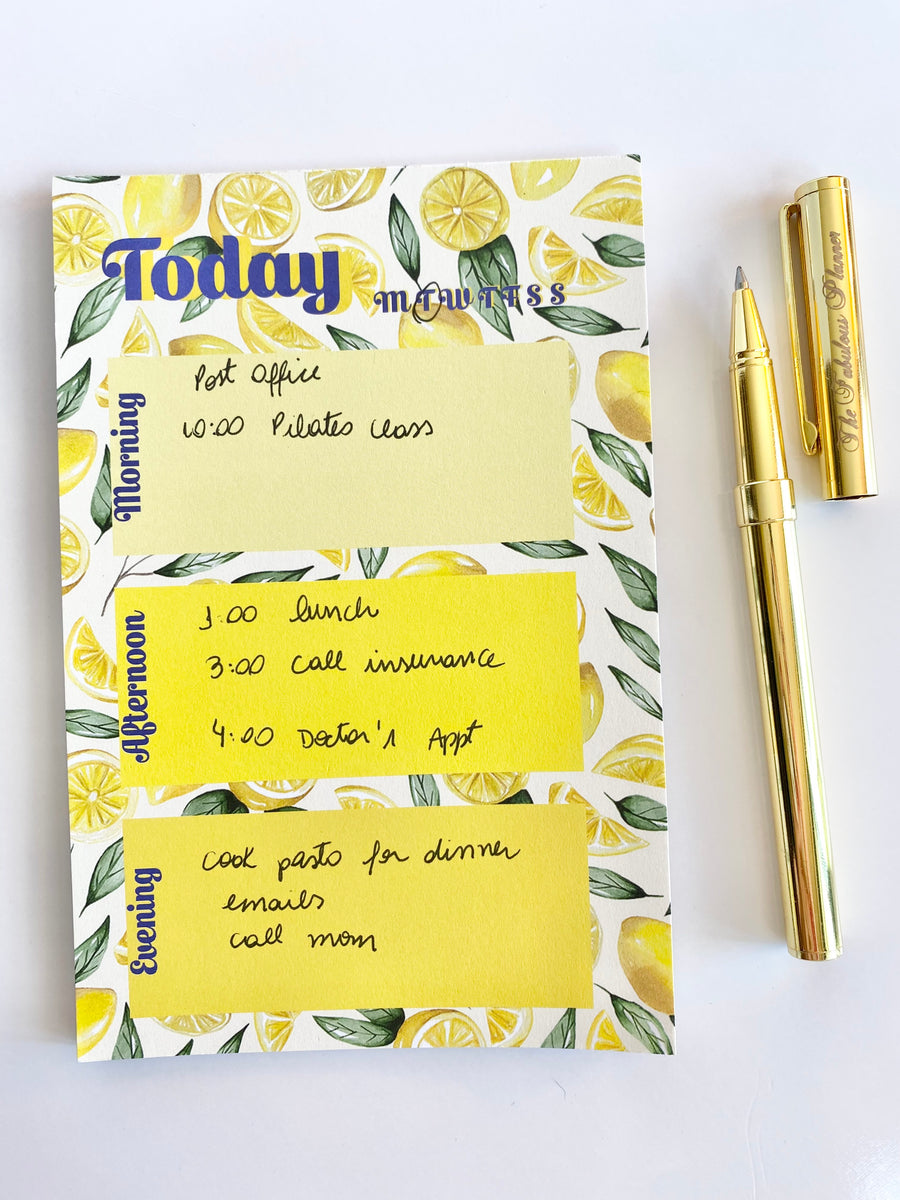 Daily Plans Lemon Print – The Fabulous Planner