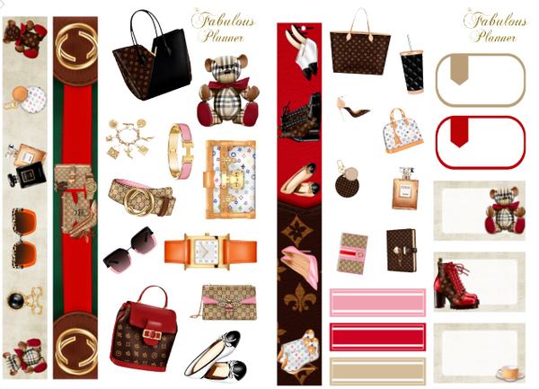 Luxe Designer Handbags and Shoes Matte Stickers Kit – The Fabulous Planner